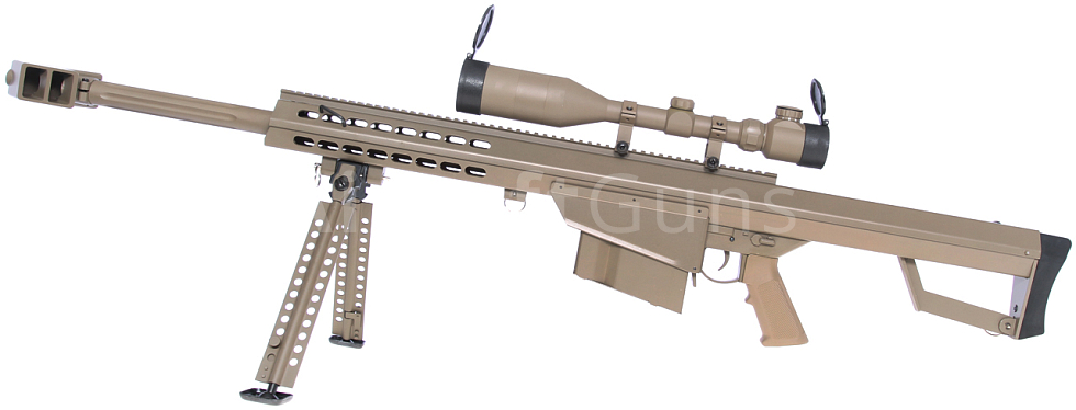 Barrett M82A1 CQB TAN, bipod, scope, Snow Wolf, SW-02B | AirsoftGuns