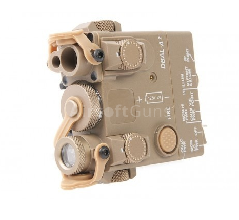 Box PEQ DBAL-A2, LED flashlight, laser, tan, WADSN | AirsoftGuns